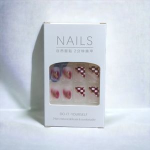 Makeup | 24 Pcs Short Checkerboard Press On Nails | Poshmark